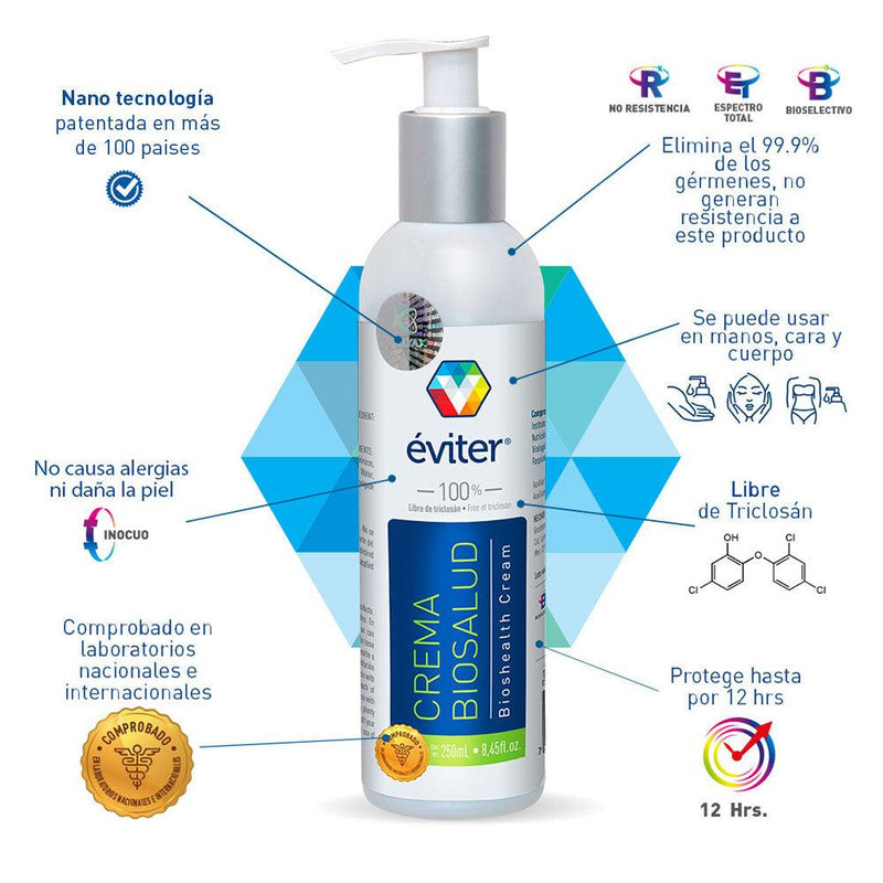 CREMA ANTISÉPTICA BIOSALUD ÉVITER® 250 ML | Éviter - GasdemB